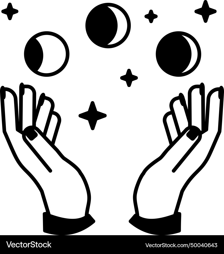 Mystical astrology and divination line icon Vector Image