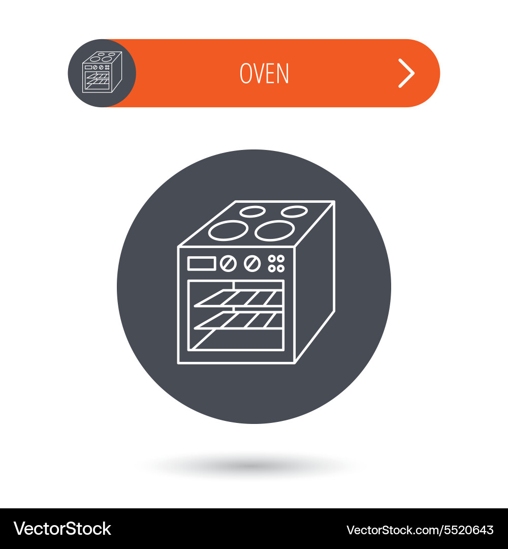 Oven icon electric stove sign Royalty Free Vector Image