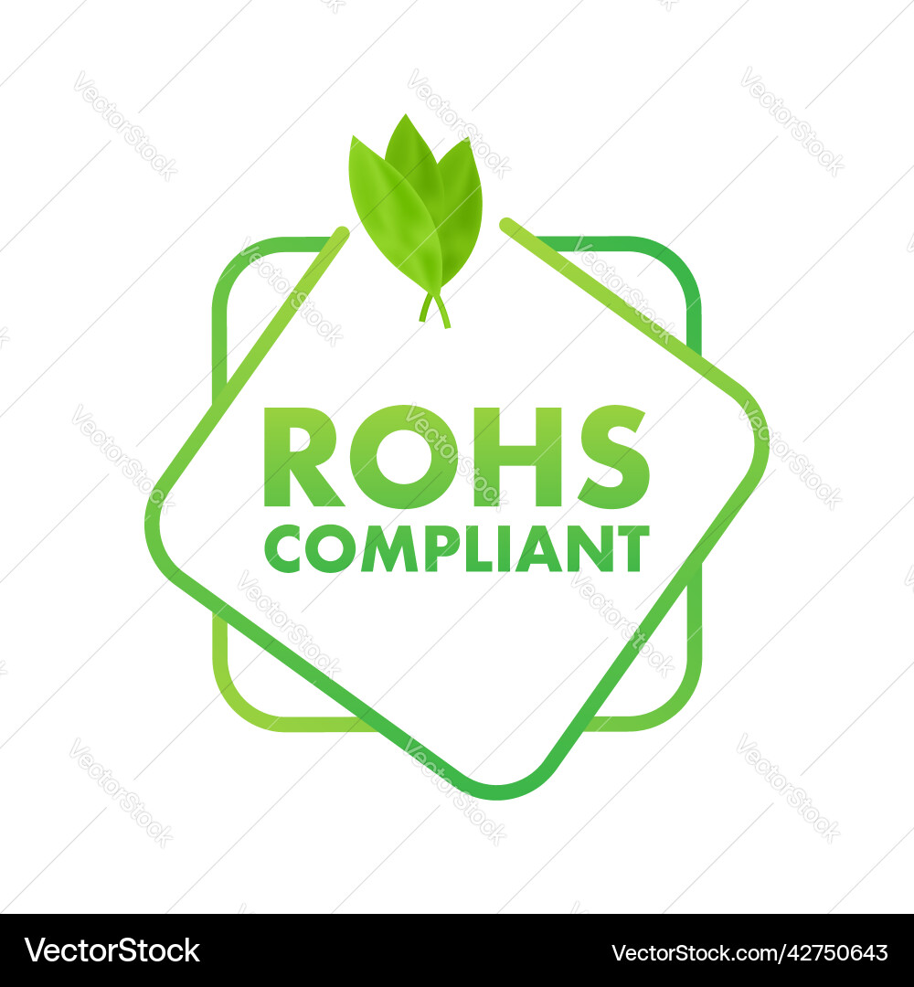 Packaging with green rohs compliant logo symbol Vector Image
