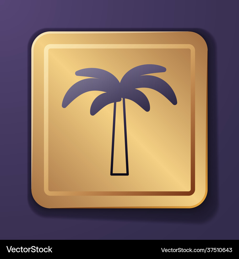Purple tropical palm tree icon isolated on Vector Image