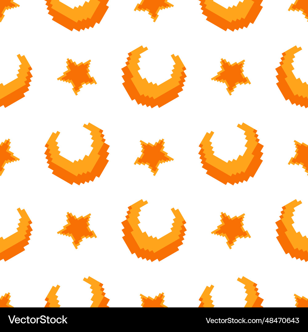 Seamless pattern of moon and stars Royalty Free Vector Image