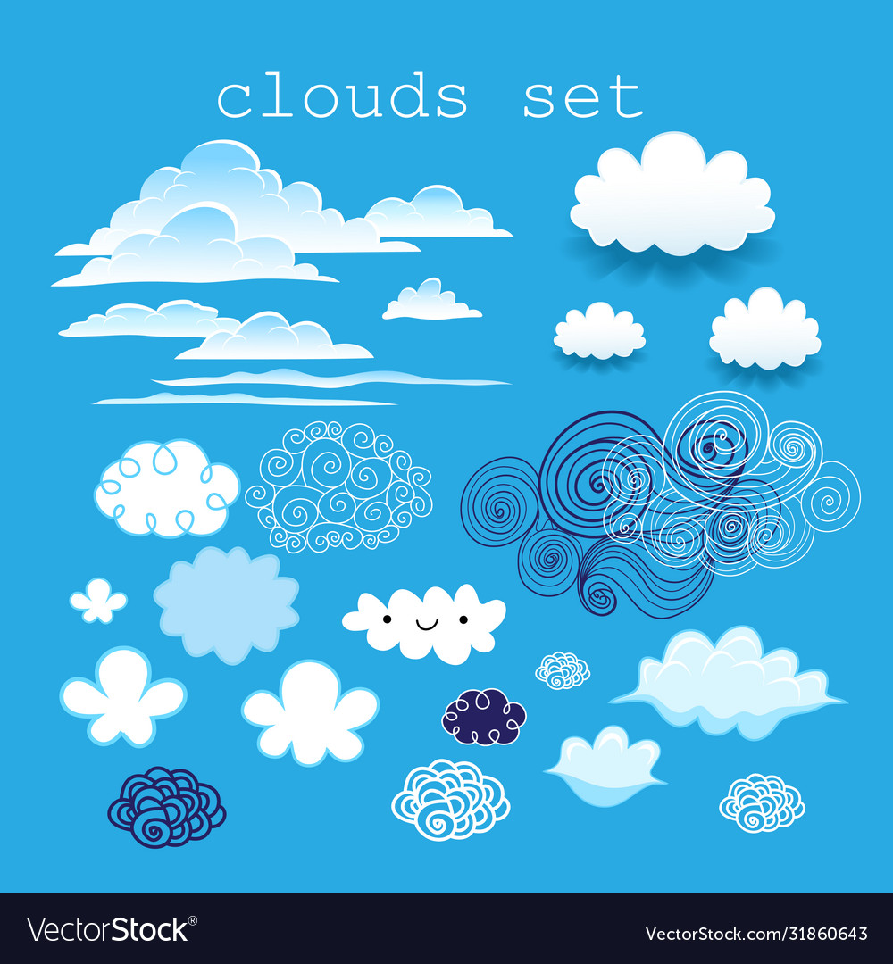 Set different clouds Royalty Free Vector Image