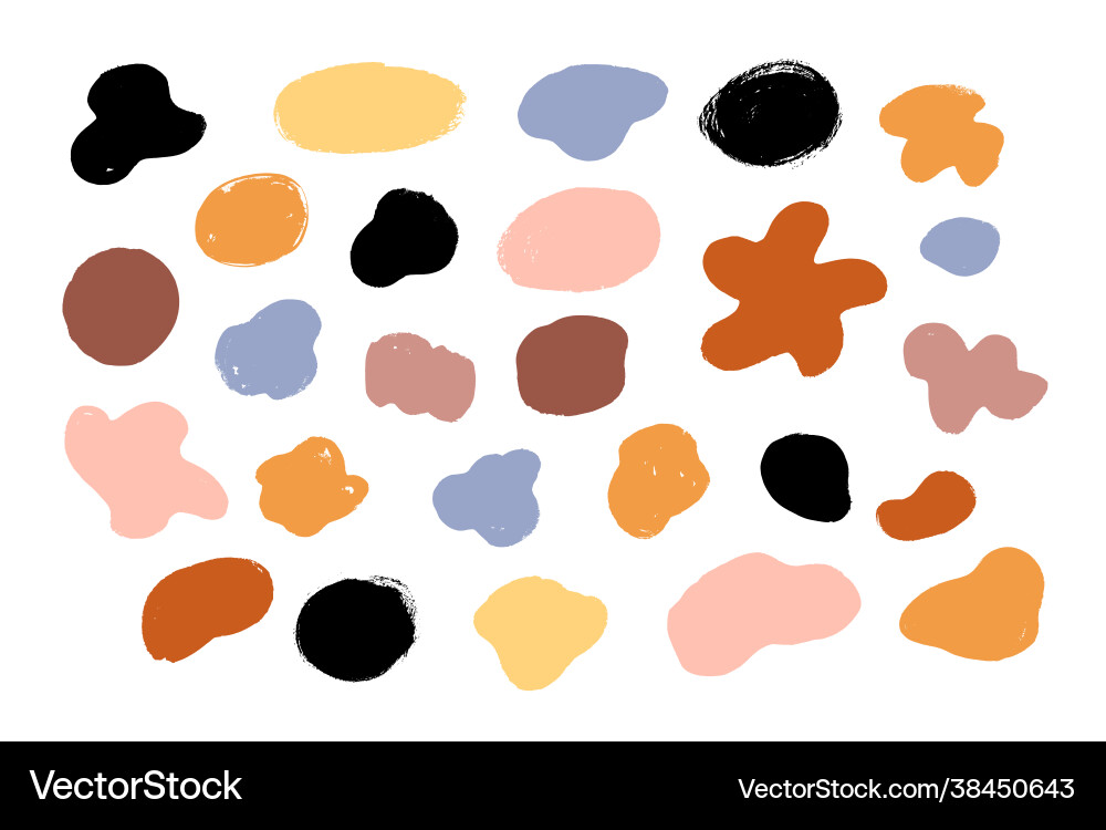 Set hand drawn color grunge shapes Royalty Free Vector Image