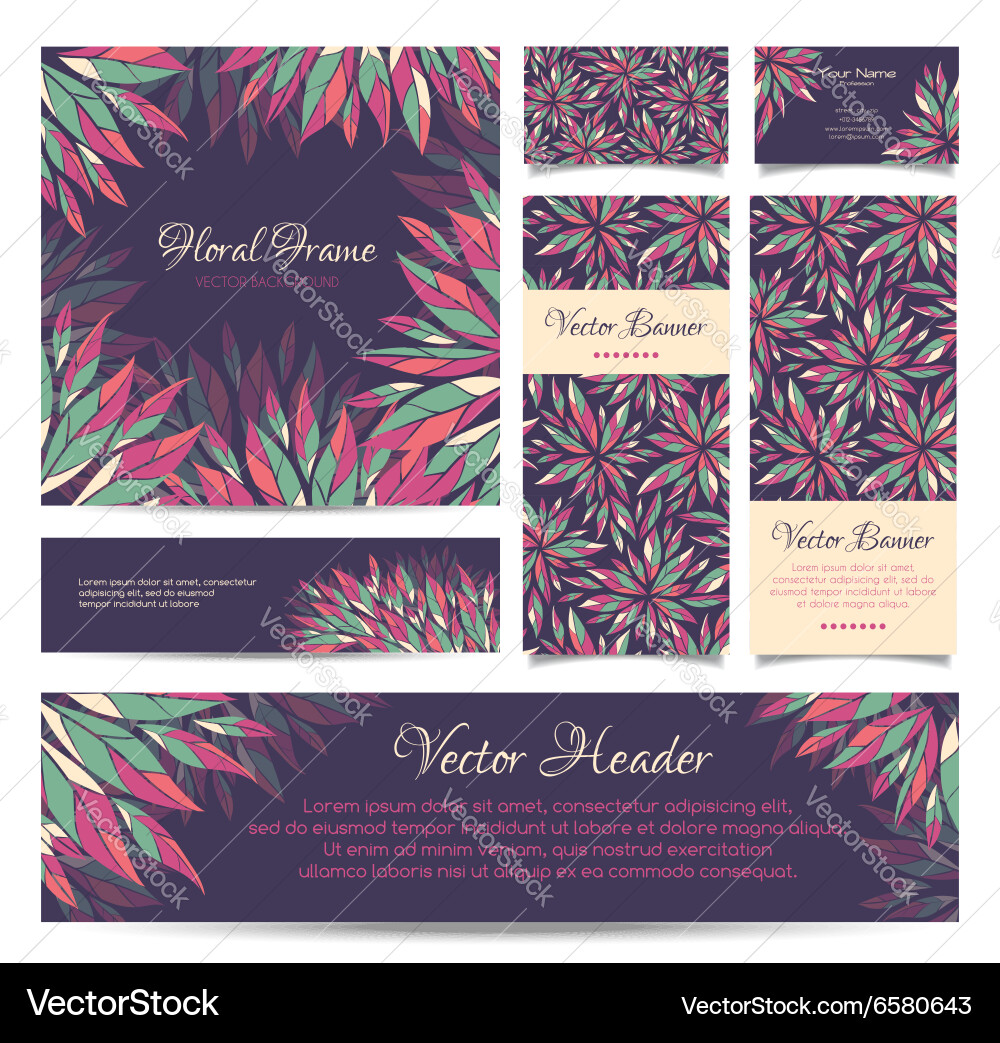 Set of banners business card frame Royalty Free Vector Image