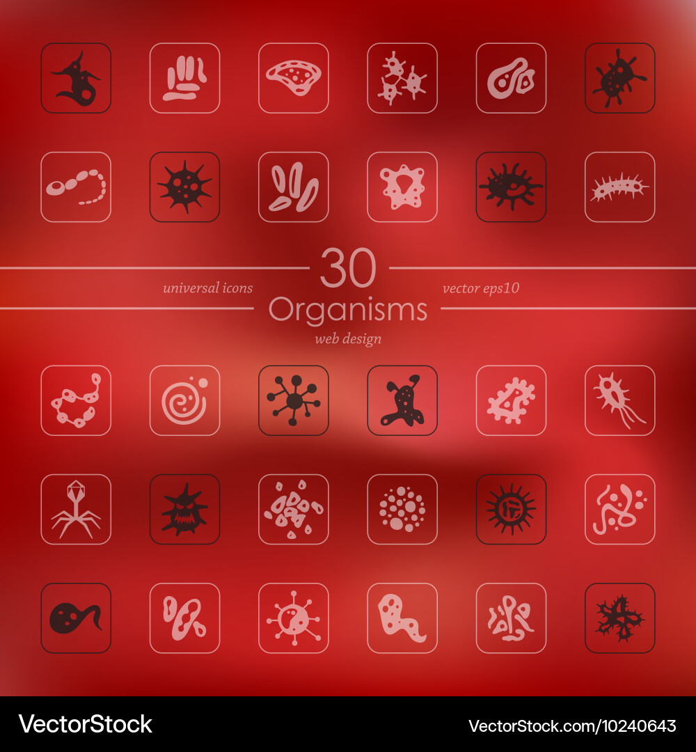 Set of organisms icons Royalty Free Vector Image