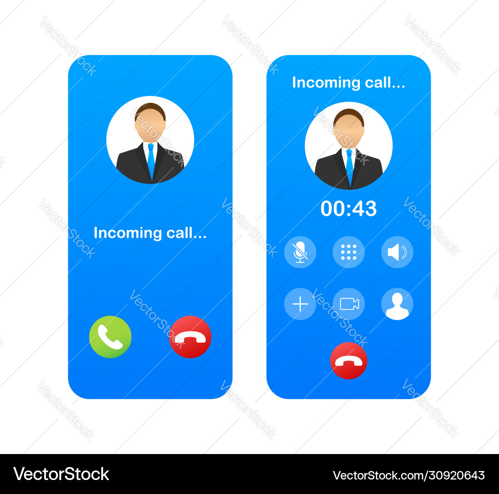 Smartphone with incoming call on display incoming Vector Image