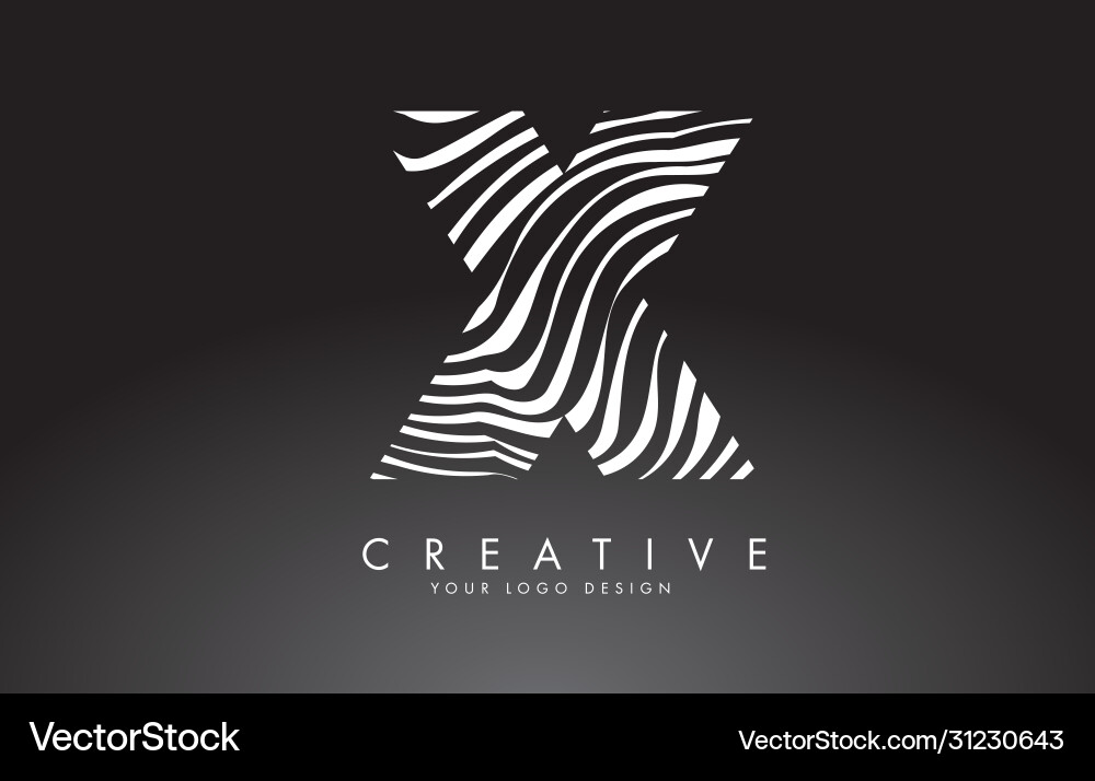 X letter logo design with fingerprint black Vector Image