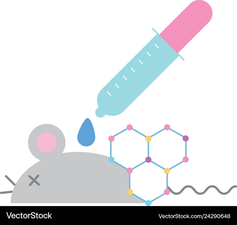 Biology laboratory mouse dropper pouring liquid Vector Image