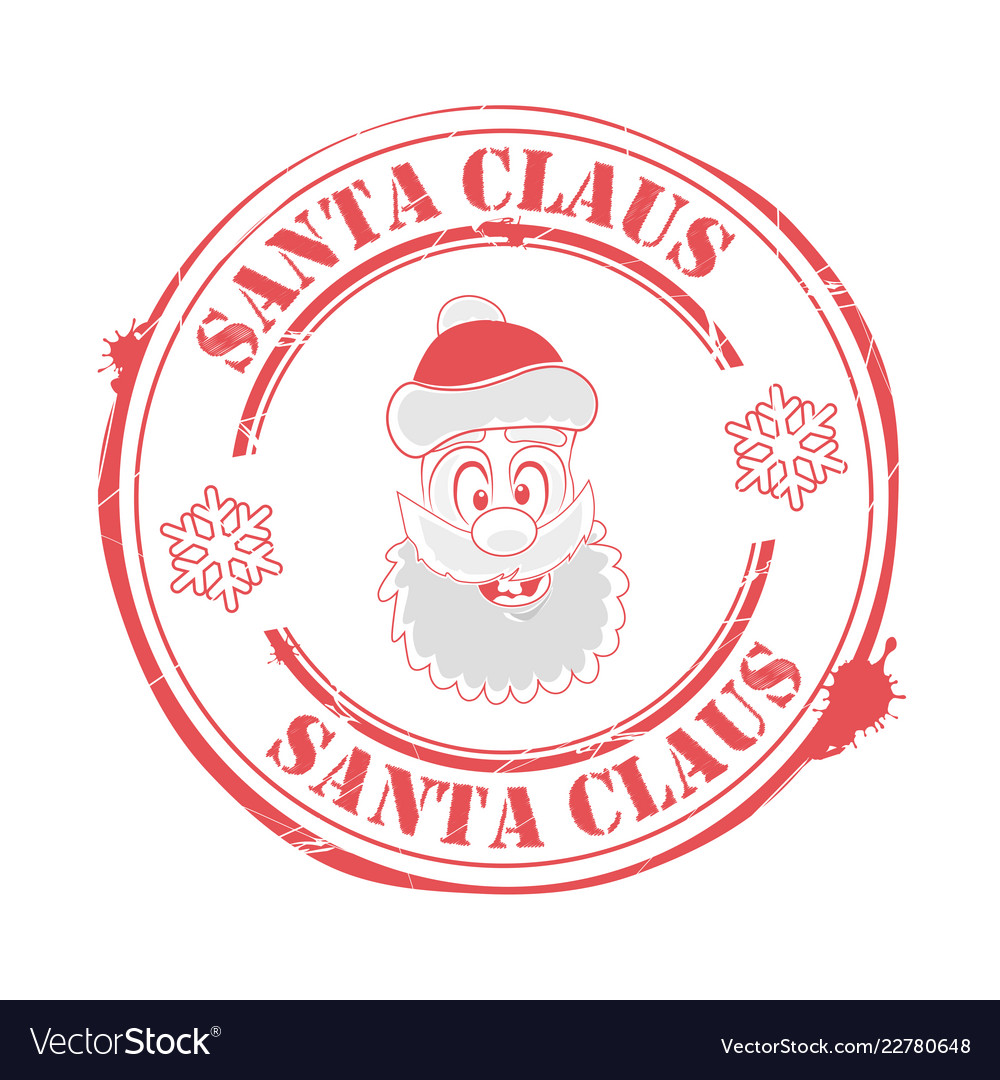 Christmas sign print with a funny face Royalty Free Vector