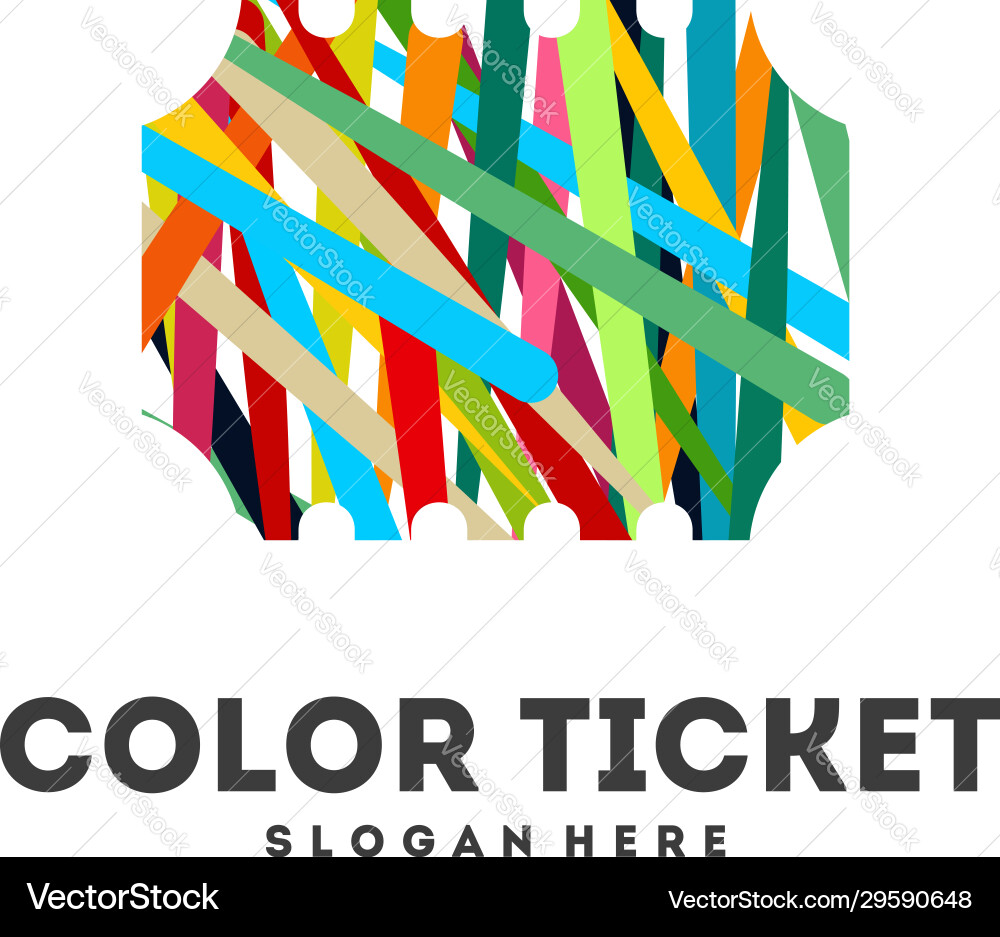 Colorful ticket logo designs concept abstract Vector Image