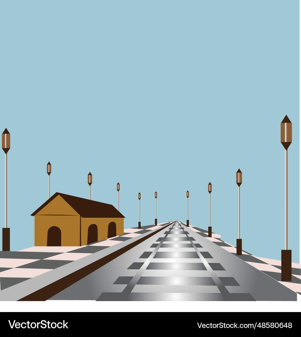 Image of roadside house Royalty Free Vector Image
