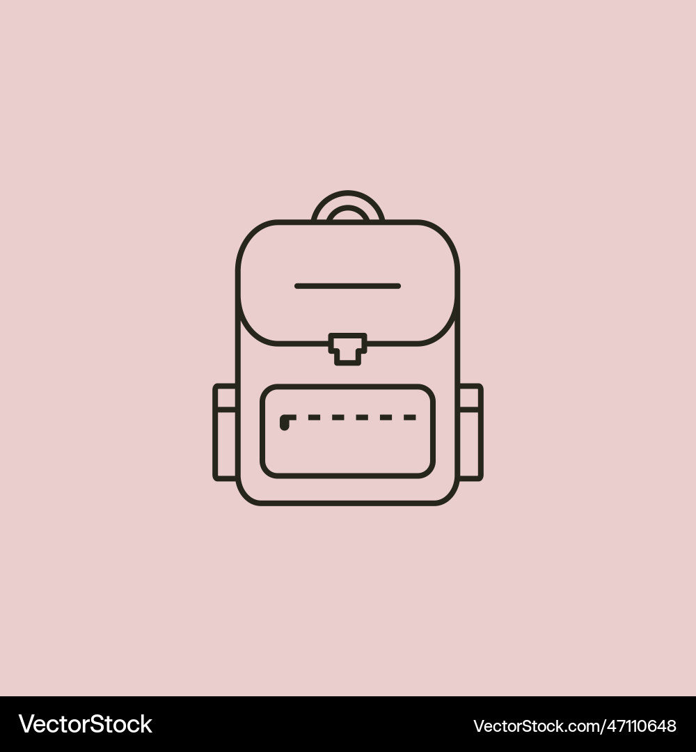 Line art backpack logo symbol design adventure Vector Image