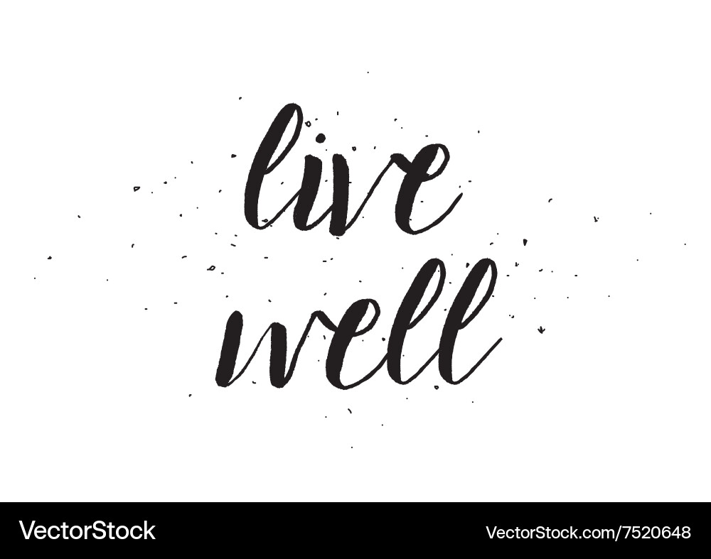 Live well inscription greeting card Royalty Free Vector