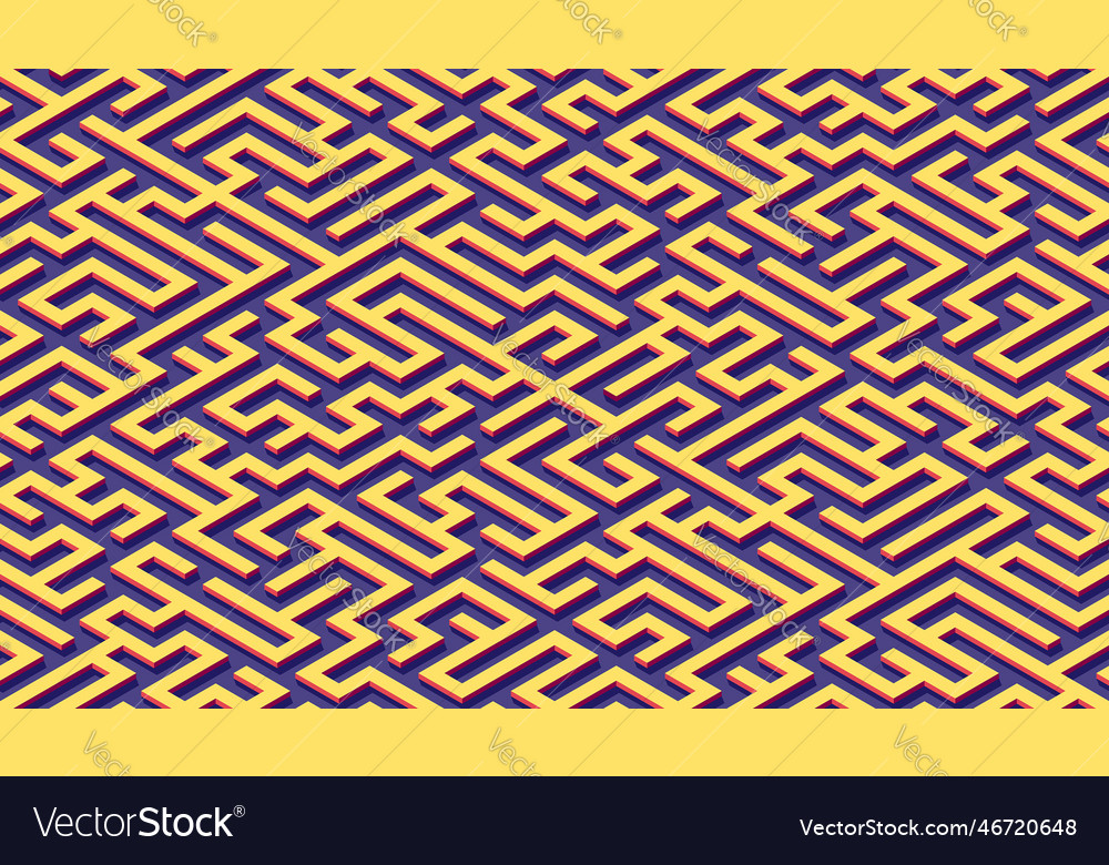 Maze pattern abstract background with vibrant Vector Image