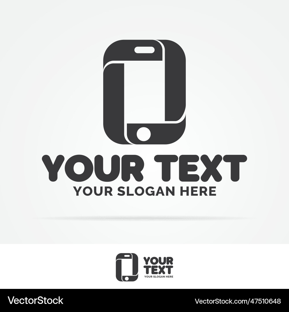 Mobile shop logo template with icon phone Vector Image