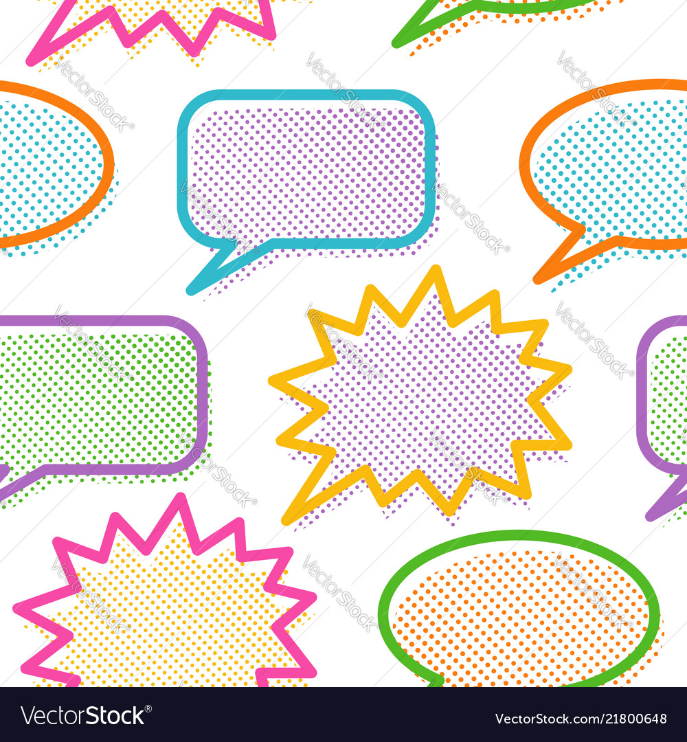 Pattern with comics bubbles Royalty Free Vector Image
