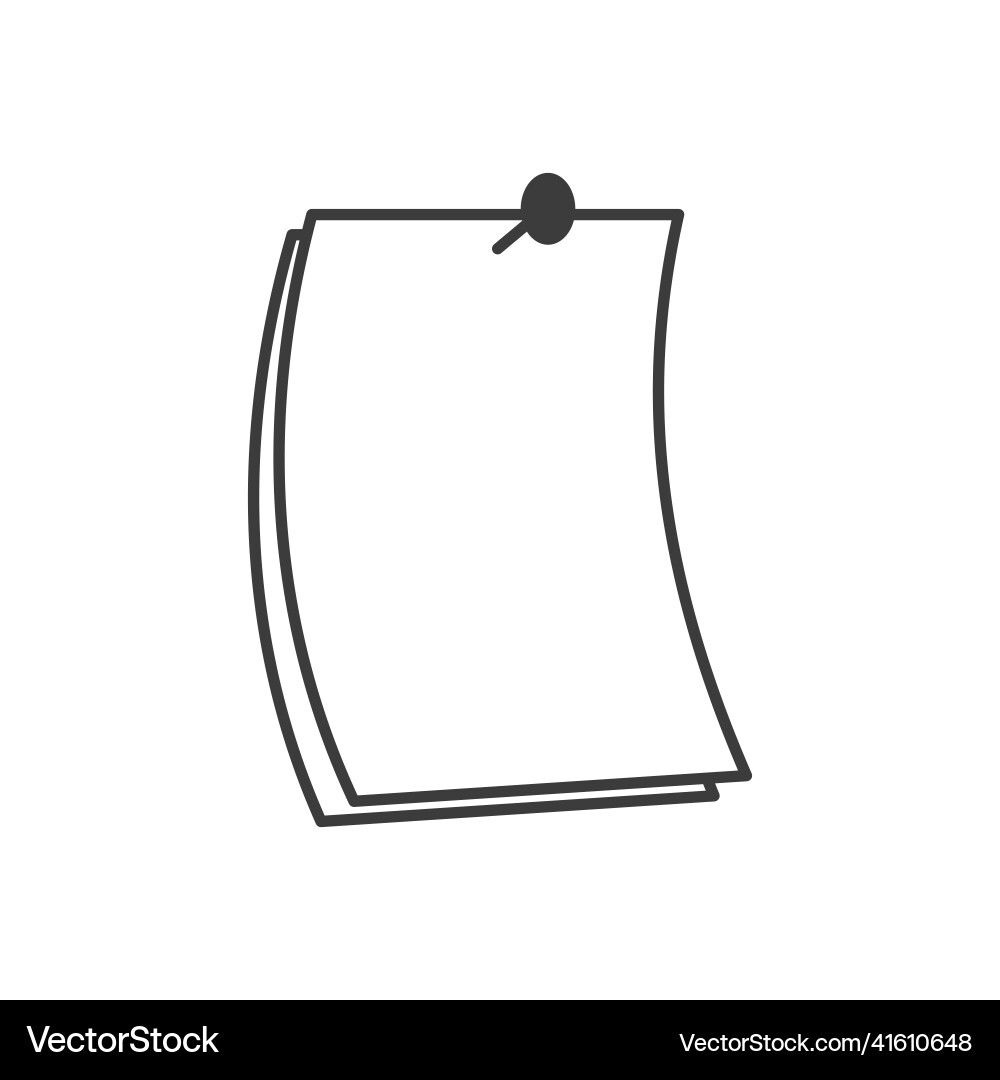 Pinned announcement paper memo note on sticks Vector Image