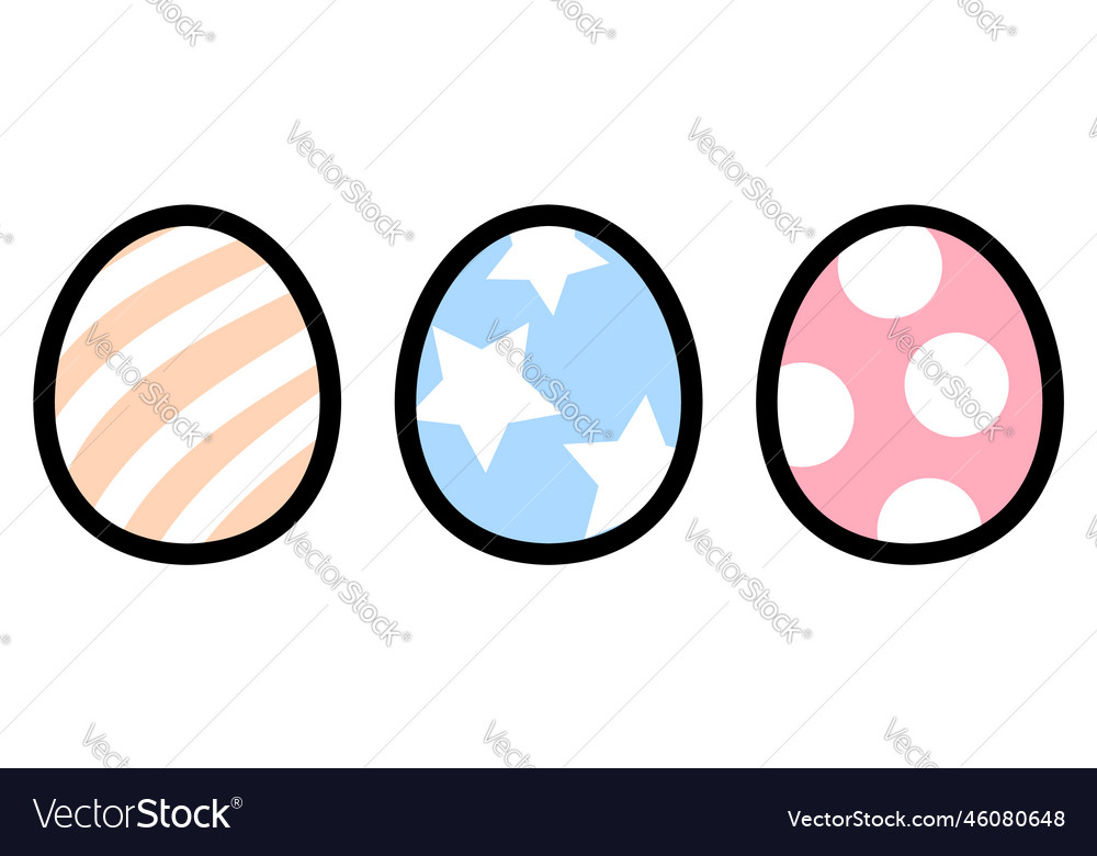 Simple line drawing easter egg Royalty Free Vector Image
