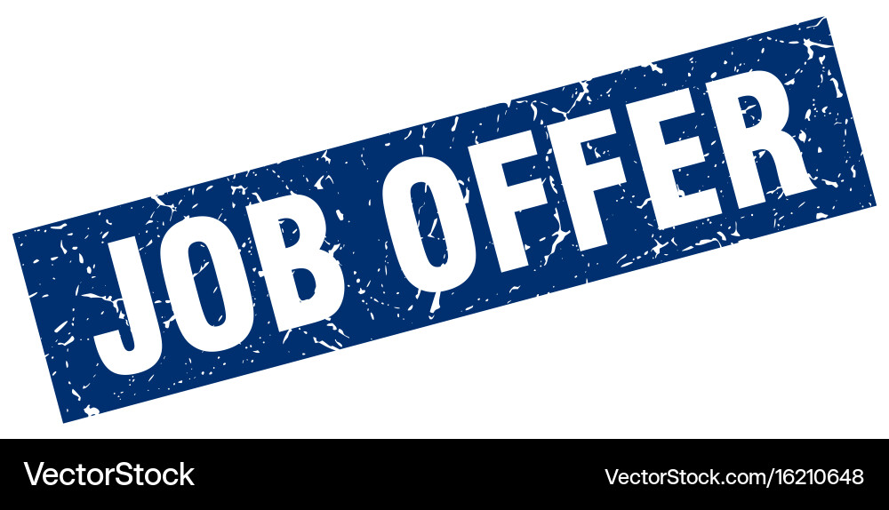 Square grunge blue job offer stamp Royalty Free Vector Image