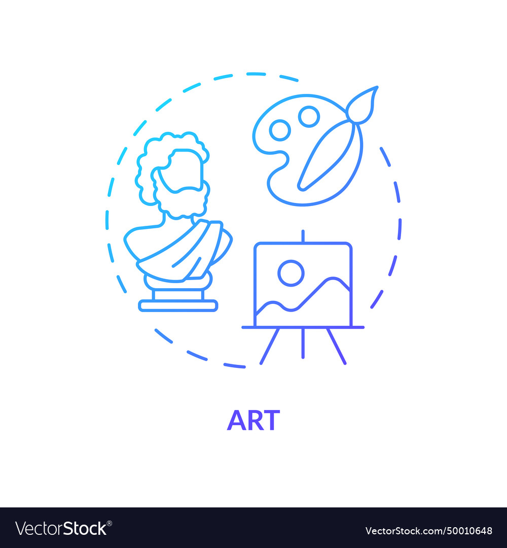 Thin Line Simple Gradient Art Icon Concept Vector Image