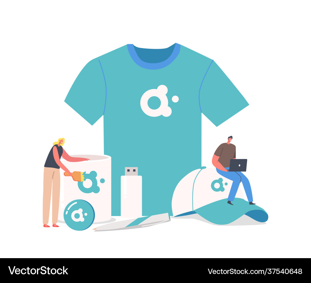 Tiny male and female characters with huge Vector Image