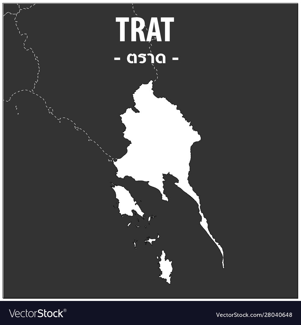Trat map province thailand Royalty Free Vector Image
