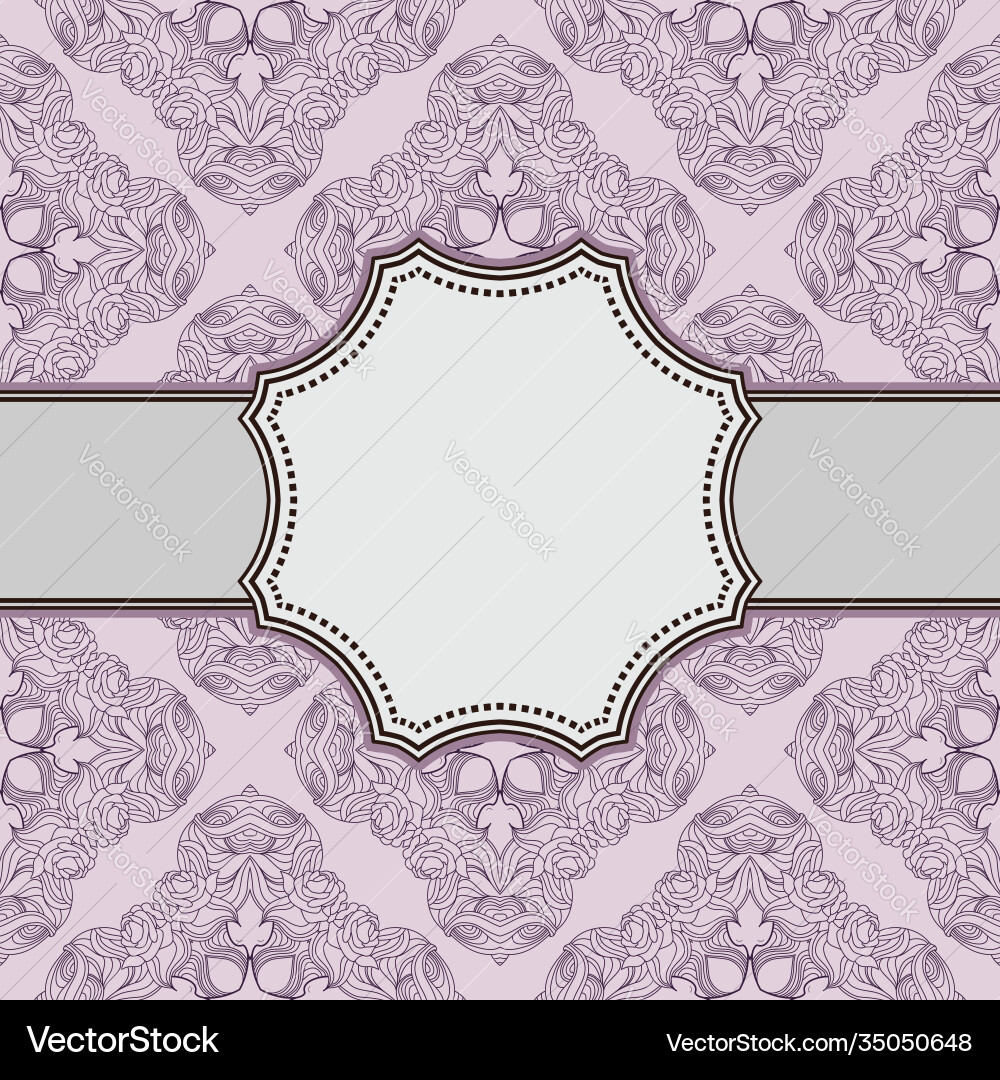 Vintage abstract flower frame with text place Vector Image