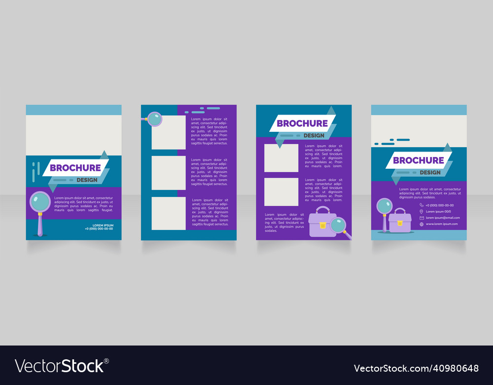 Virtual interview guide blank brochure design Vector Image