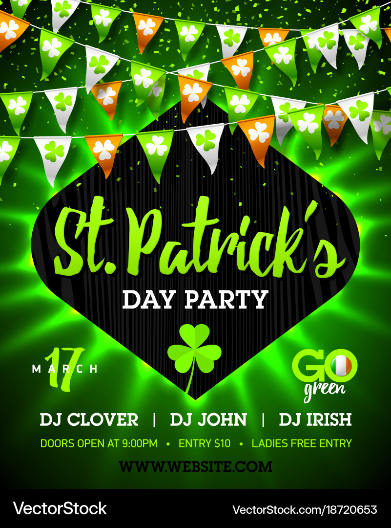 17 march saint patricks day party bright Vector Image