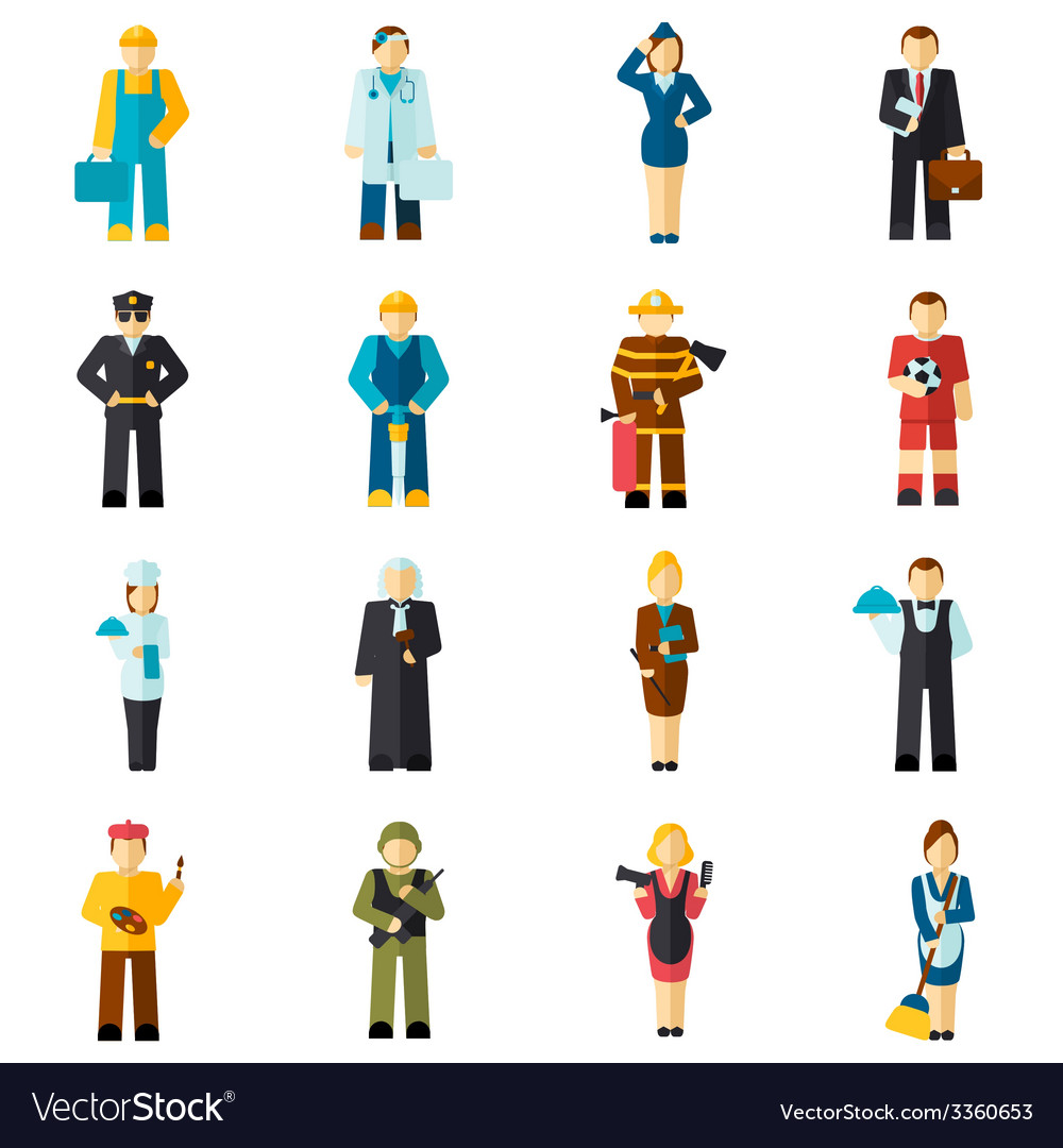 Avatar profession flat Royalty Free Vector Image