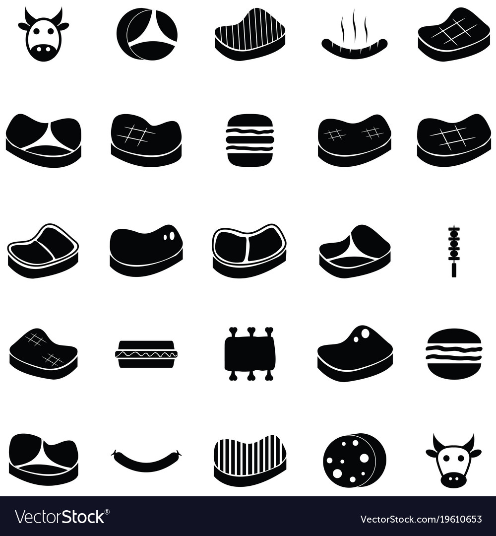Beef icon set Royalty Free Vector Image - VectorStock
