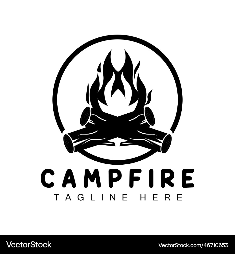 Campfire logo design camping wood fire and Vector Image