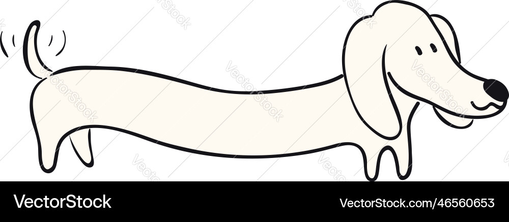 Cute cartoon dog wagging its tail Royalty Free Vector Image