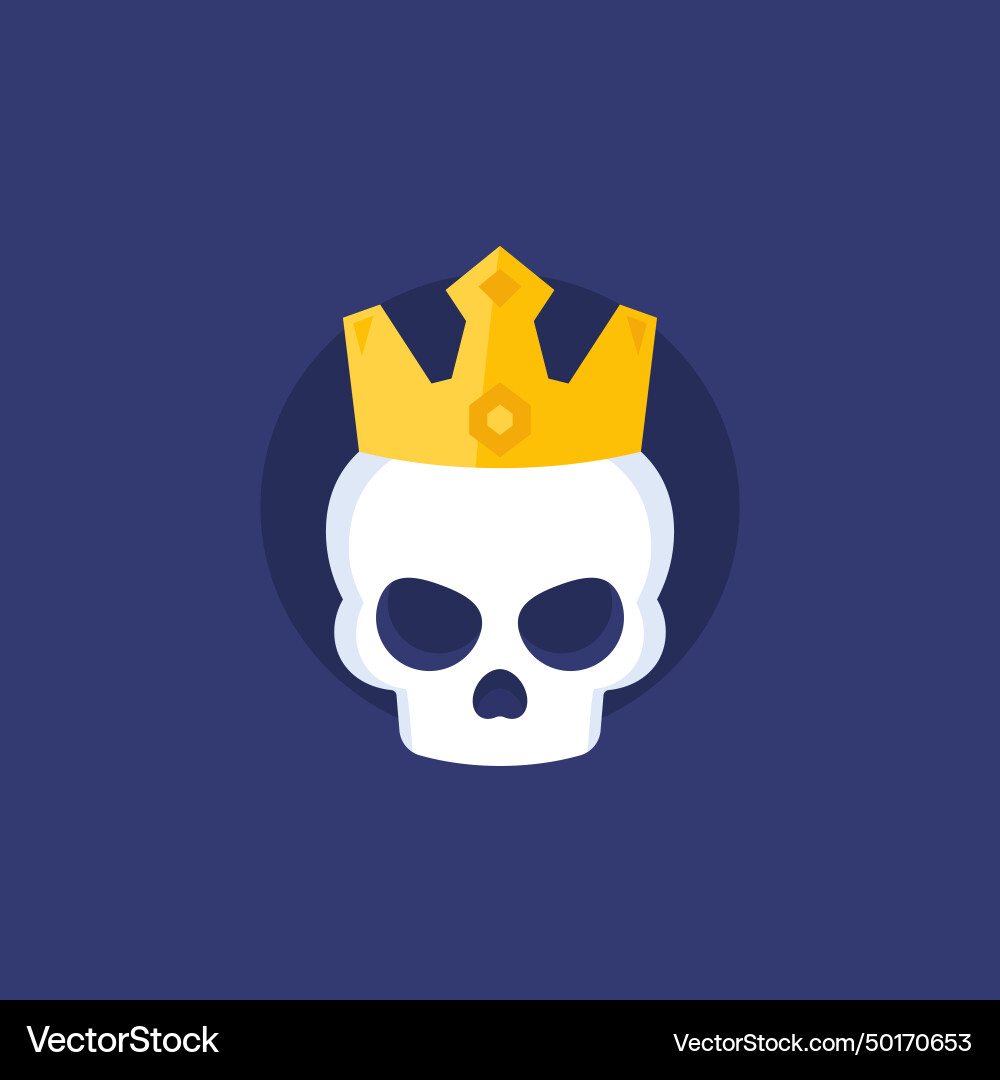 Dead king logo with skull and crown Royalty Free Vector