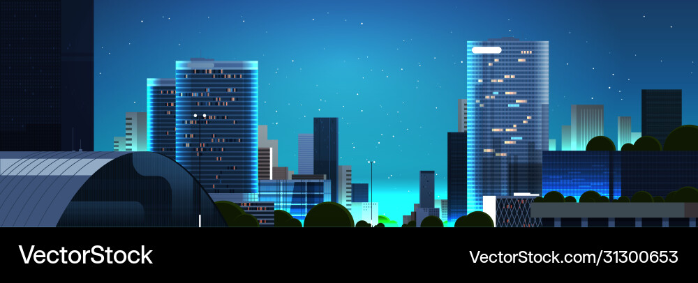 Empty downtown city street at sunset without Vector Image