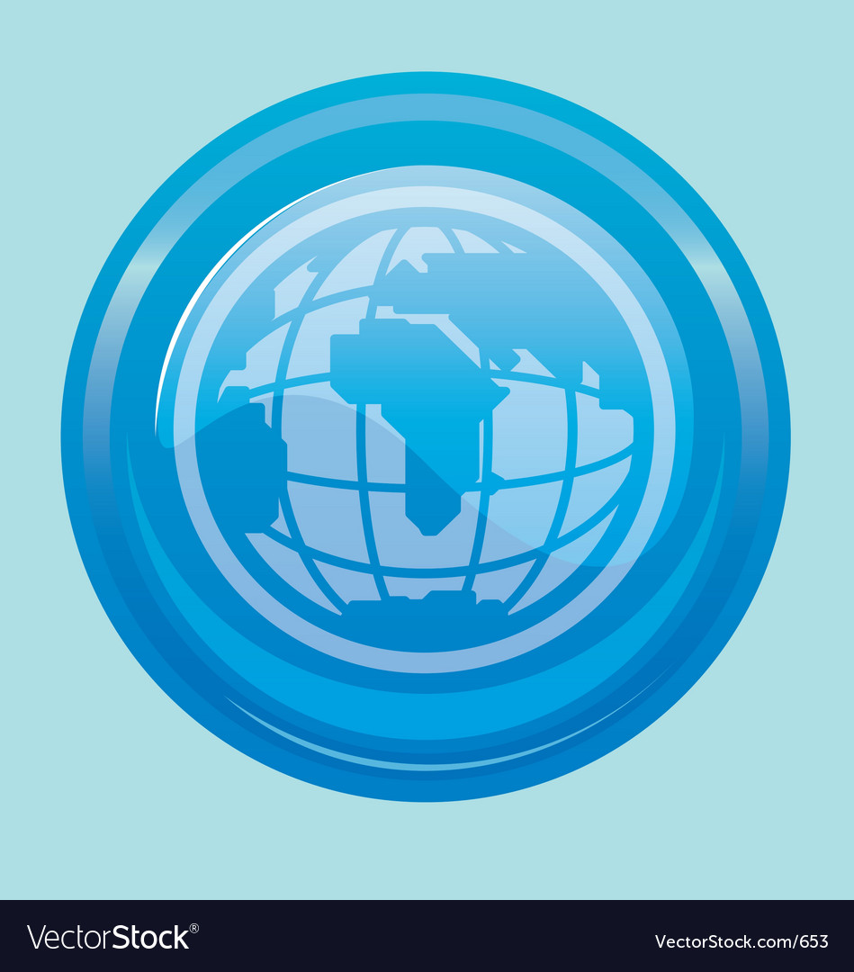 Globe button Royalty Free Vector Image - VectorStock