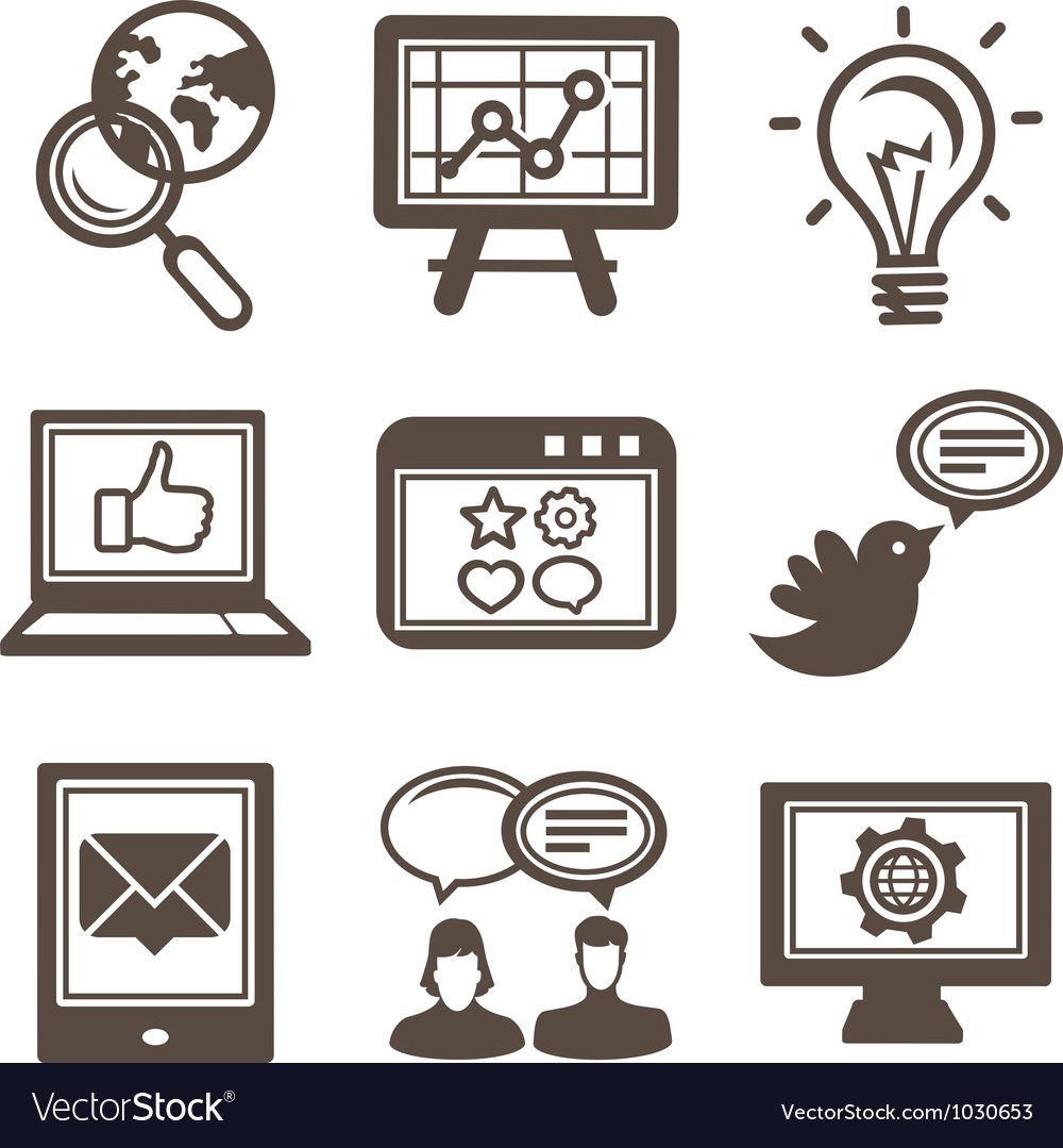 Internet marketing icons Royalty Free Vector Image