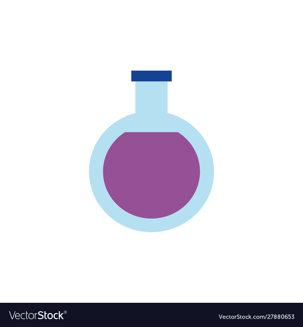 Isolated laboratory flask flat design Royalty Free Vector