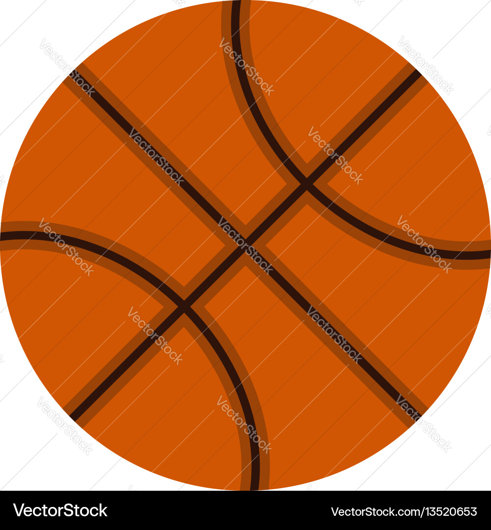 Orange basketball ball icon flat style Royalty Free Vector