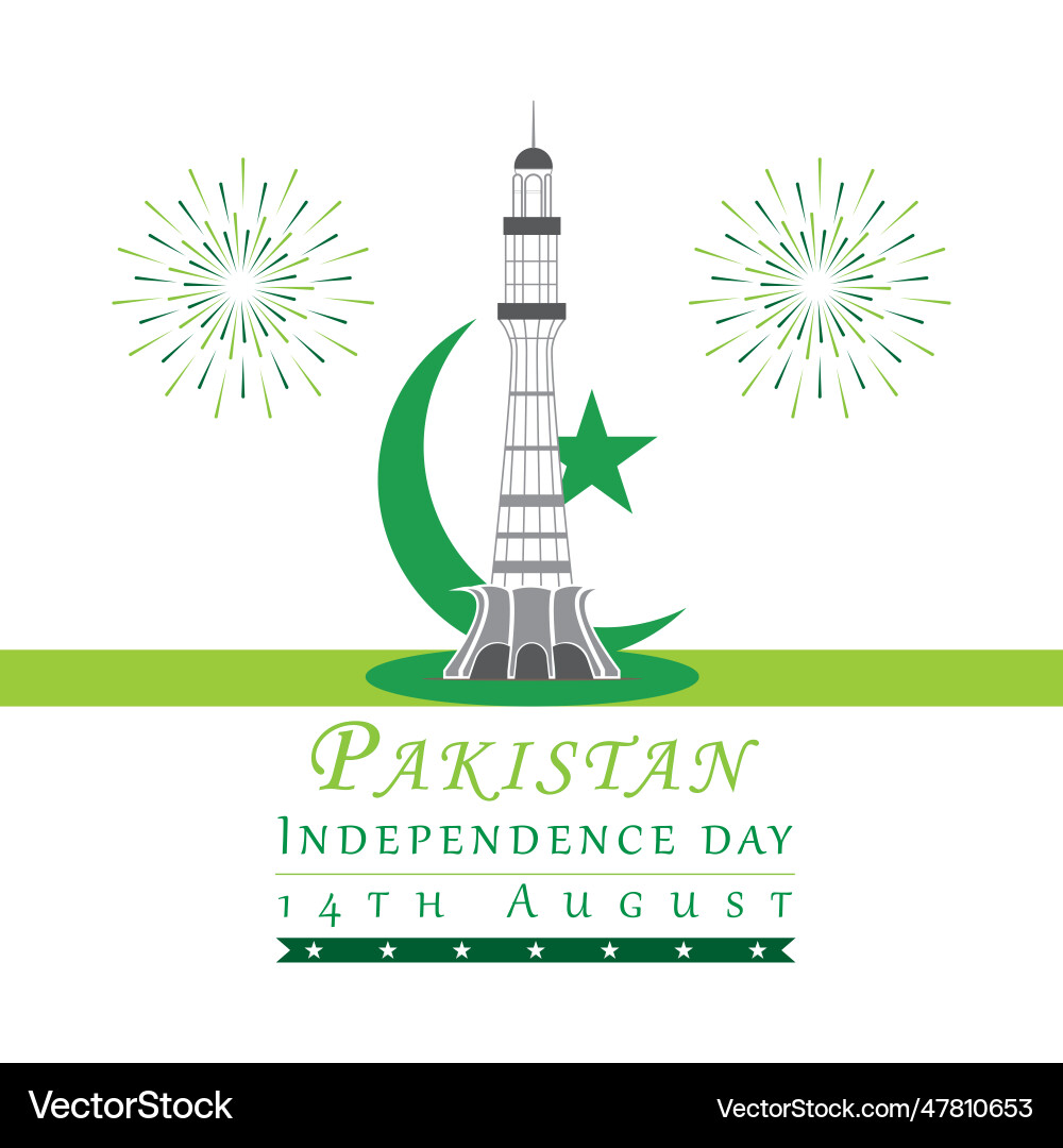 Pakistan independence day poster design Royalty Free Vector