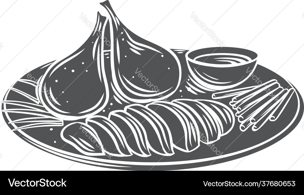 Peking duck chinese cuisine Royalty Free Vector Image