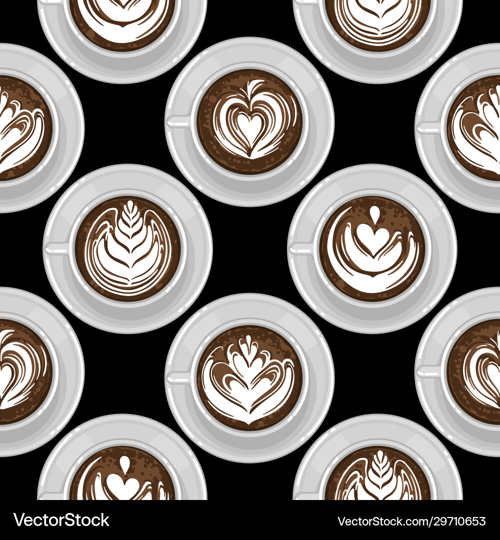 Round cups coffee cacao or hot chocolate Vector Image