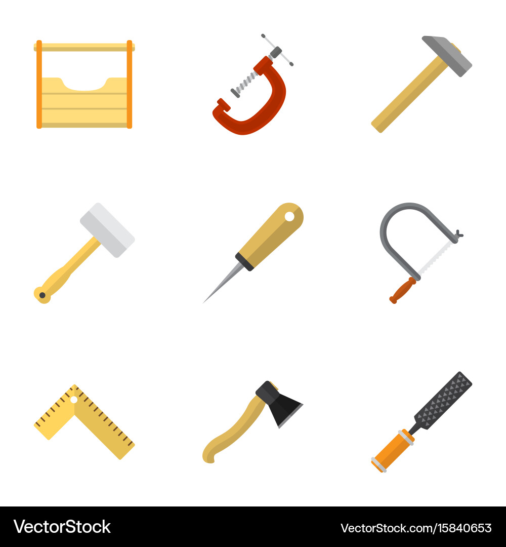 Set of 9 editable tools icons includes symbols Vector Image