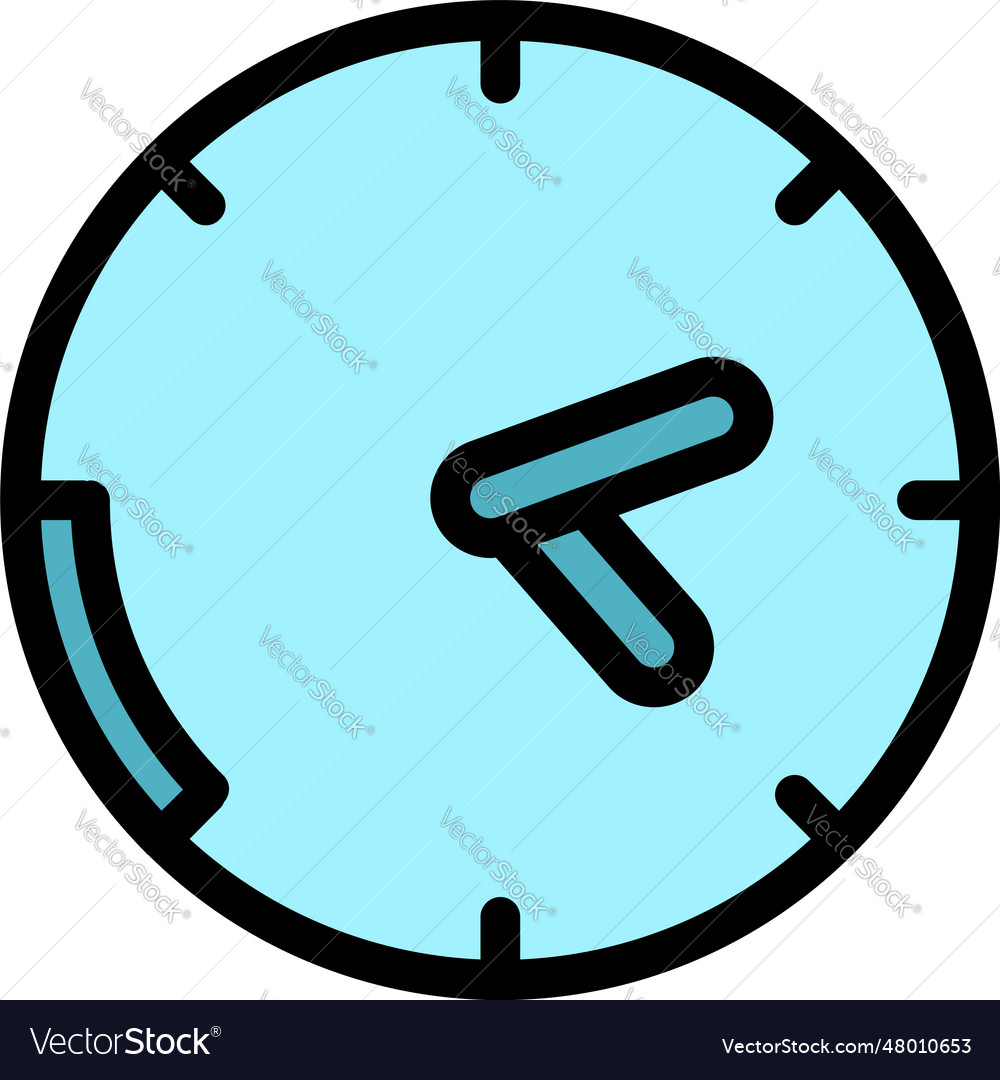 Wall clock icon flat Royalty Free Vector Image