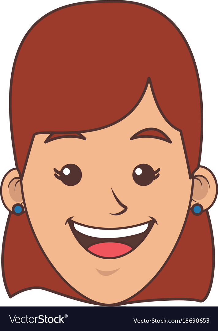 Woman smiling cartoon Royalty Free Vector Image