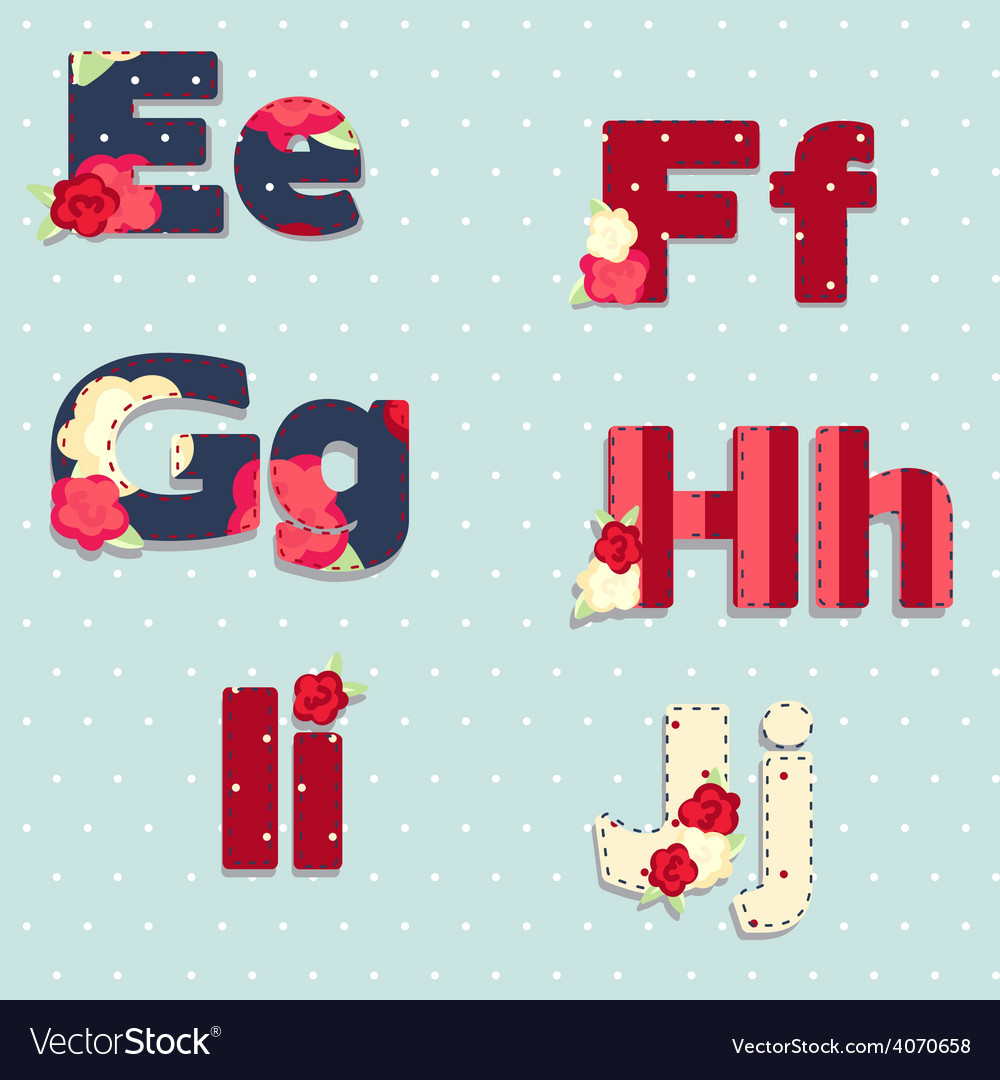 Alphabet shabby chic seamless swatch Royalty Free Vector