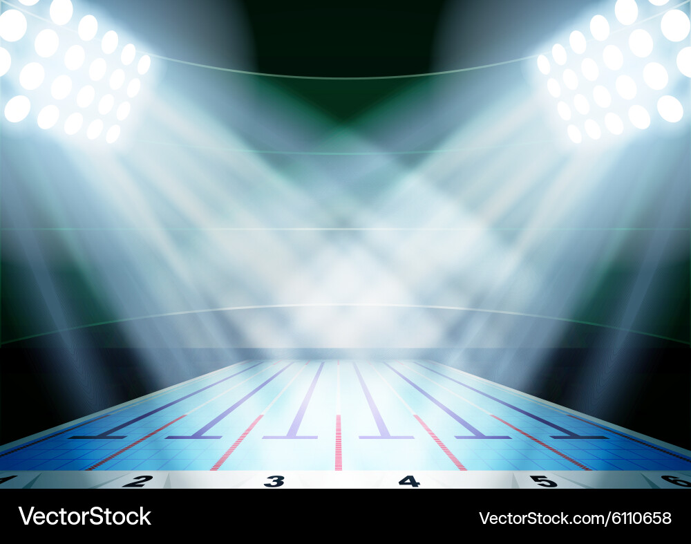 Background for posters night swimming pool stadium