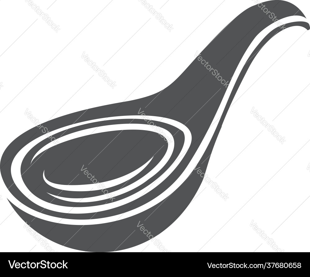 Ceramic spoon or scoop for soup sauce Royalty Free Vector