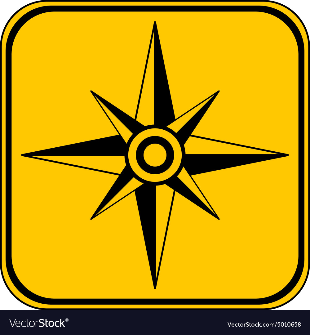 Compass button Royalty Free Vector Image - VectorStock
