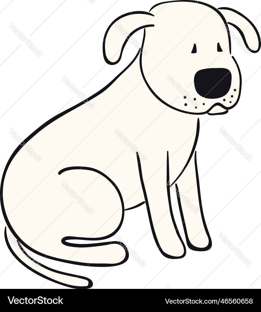 Cute cartoon sitting dog Royalty Free Vector Image